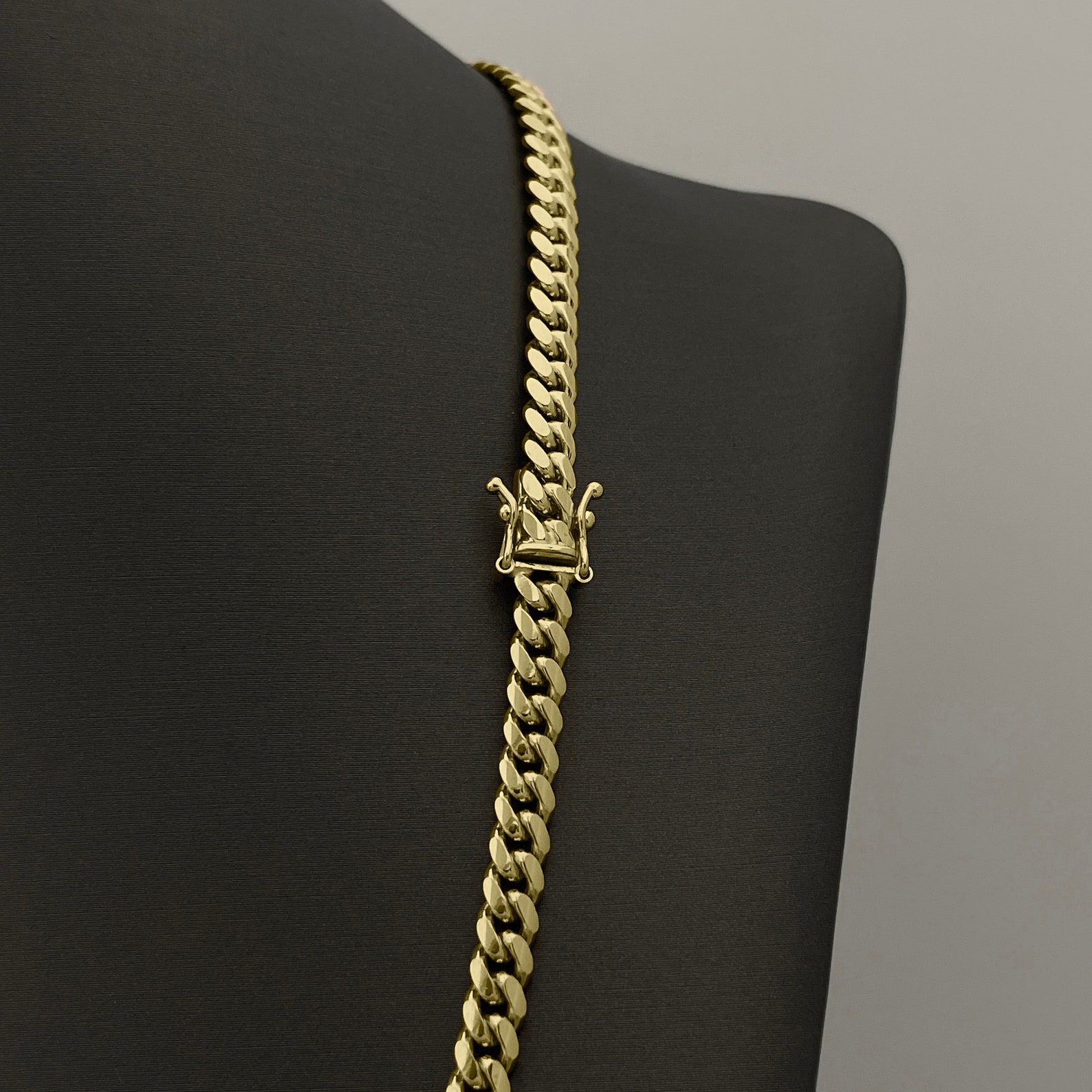 Solid 18k Gold Miami Cuban Link Chain Necklace Real Italian - Etsy