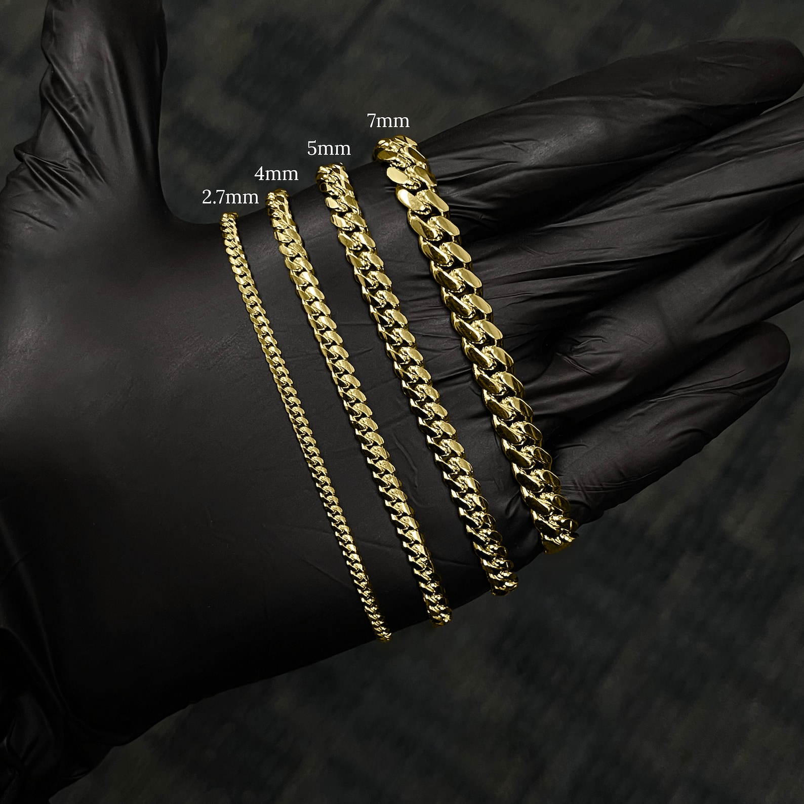 Solid 18k Gold Miami Cuban Link Chain Necklace Real Italian - Etsy