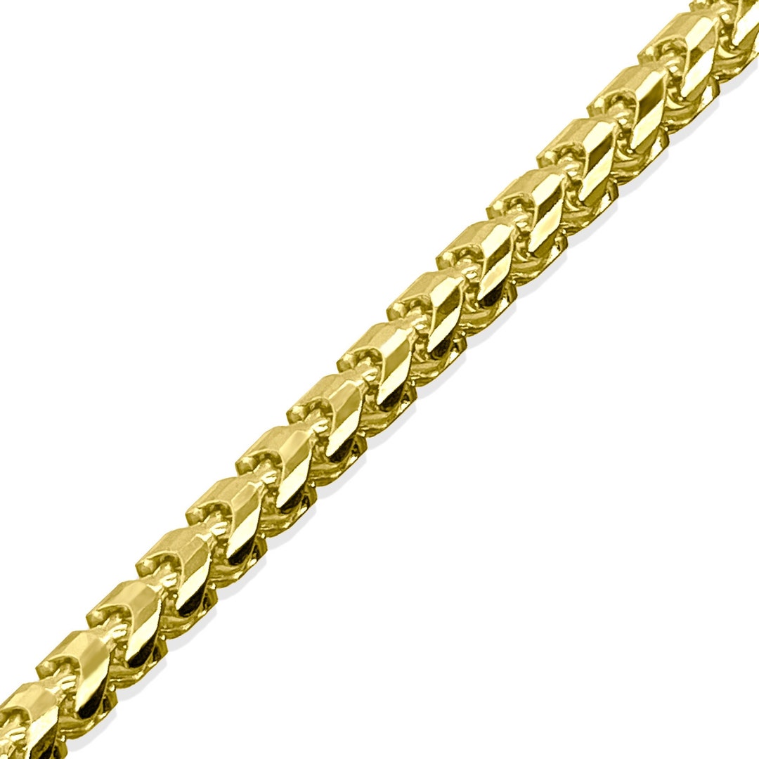 Solid 14k Gold Diamond Cut Franco Chain Italian Yellow Gold Necklace Jewelry Gift 1630 Inches ...