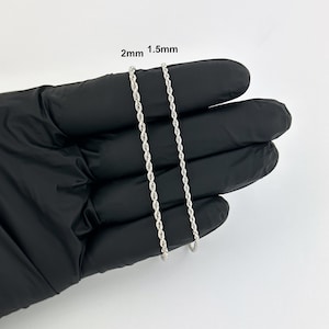 Solid Platinum Rope Chain Diamond Cut Necklace PT950 - Etsy