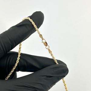 2mm Solid 18k Italian Gold Twisted Rope Chain Real Genuine Gold Heavy ...