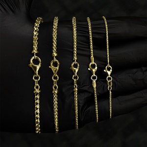 Solid 14k Gold Diamond Cut Franco Chain Italian Yellow Gold Necklace ...