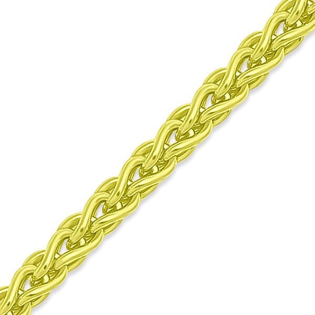 Solid 14k Wheat Chain Genuine Yellow Gold Solid Necklace - Etsy