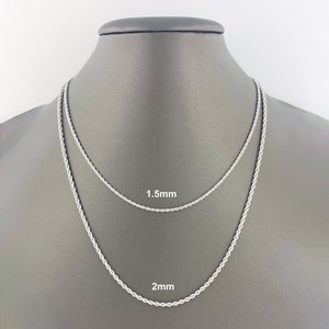 Solid Platinum Rope Chain Diamond Cut Necklace PT950 - Etsy