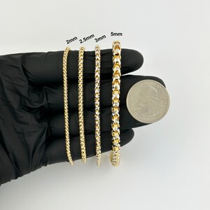 Prism Cut Franco Solid 14k Yellow & White Gold Franco Bracelet Two-tone ...