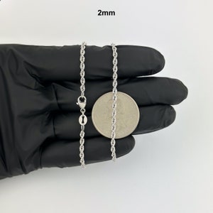 Solid Platinum Rope Chain Diamond Cut Necklace PT950 - Etsy