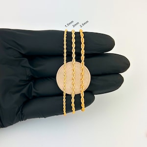 22k Solid Gold Rope Chain Necklace Italian Gold Diamond Cut - Etsy