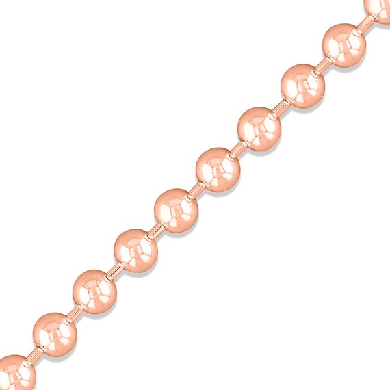 Real 14k Rose Gold Solid Ball Chain Italian Gold Bead Necklace | Etsy