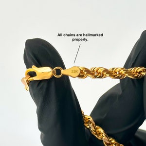 22k Solid Gold Rope Chain Necklace Italian Gold Diamond Cut - Etsy