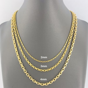 Solid 18k Yellow Gold Heavy Anchor H-link Chain Necklace - Etsy