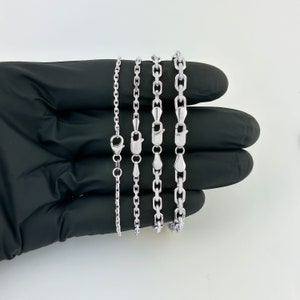 14k White Gold Heavy Anchor H-link Chain Italian Necklace - Etsy