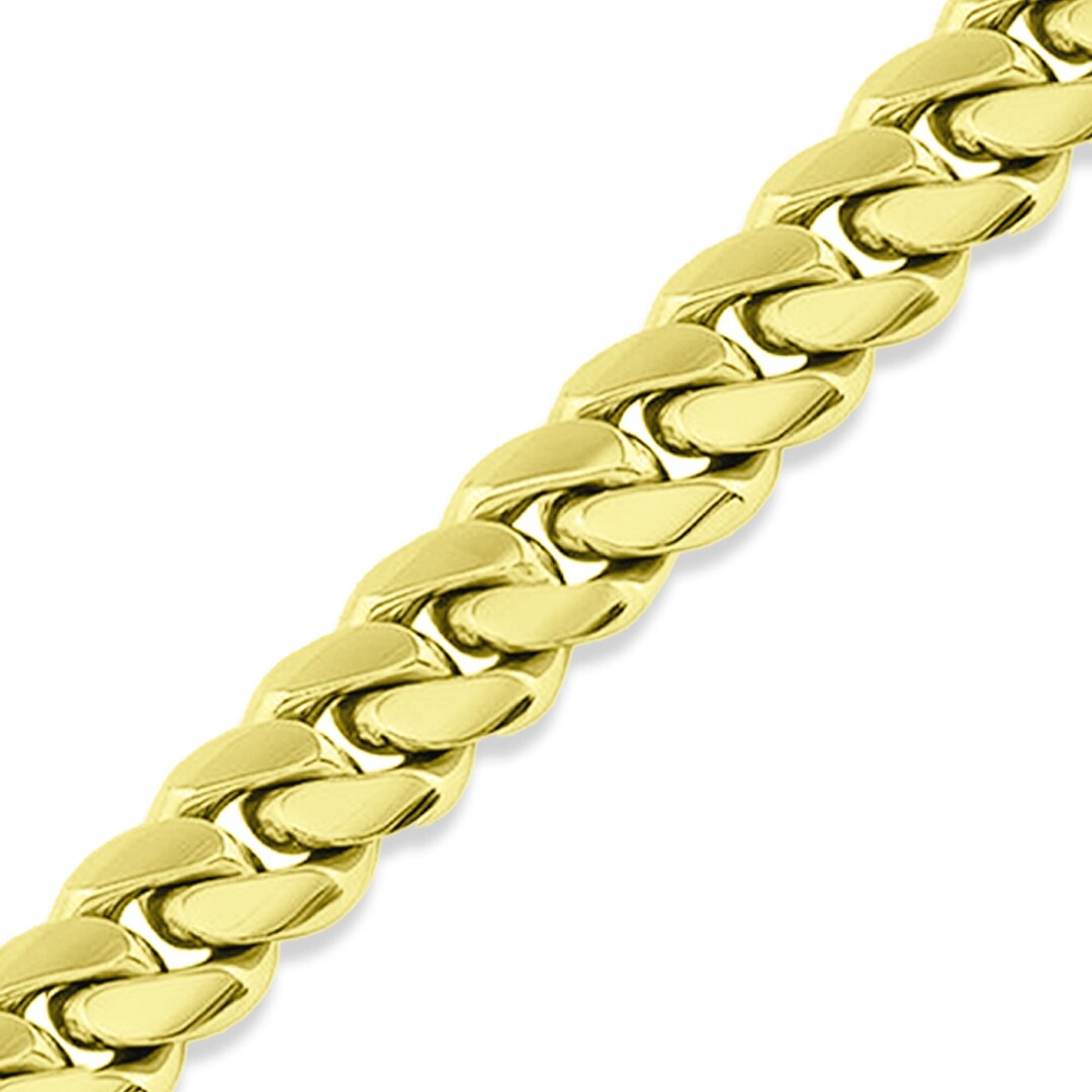 Real 14k Yellow Gold Miami Cuban Link Chain Solid Italian Gold - Etsy