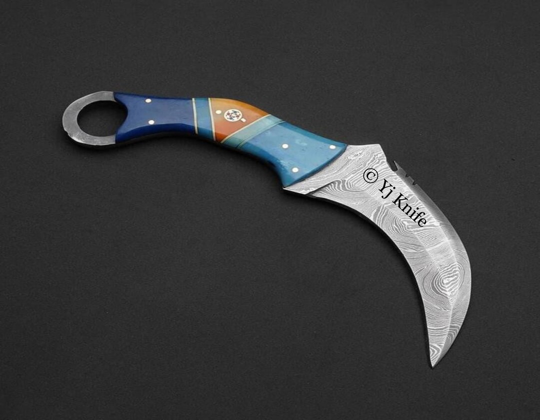 Custom Hand Forged, Damascus Steel Functional Karambit 10 Inches ...