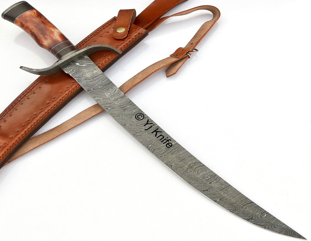 Custom Hand Forged, Damascus Steel Functional Sword 24 Inches, Single ...