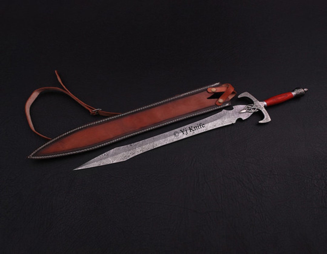 Custom Hand Forged, Damascus Steel Functional Sword 33 Inches, Legend ...