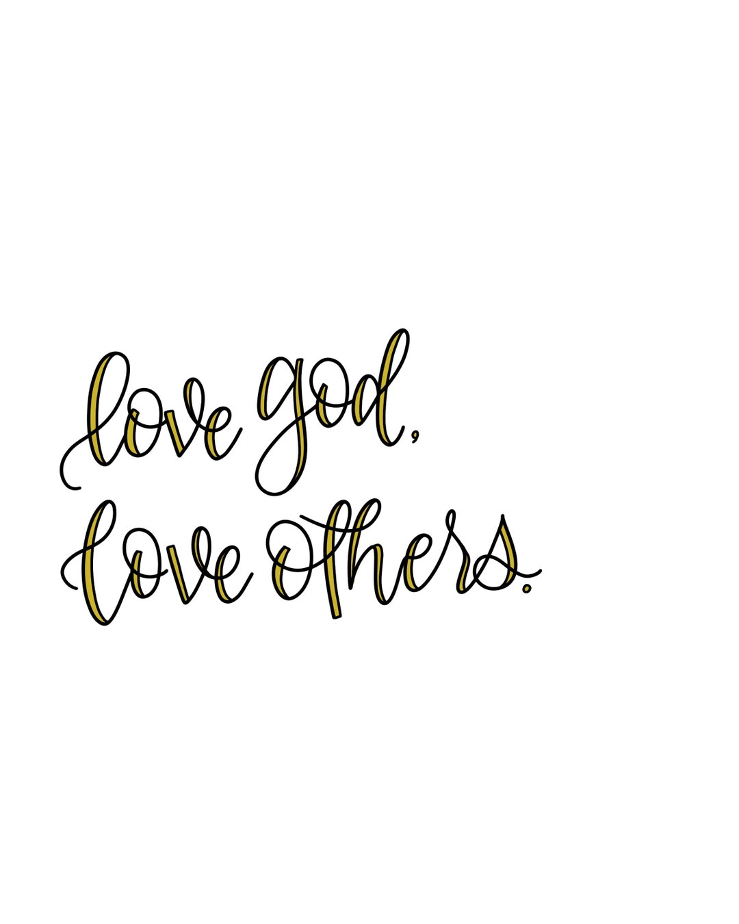 The First and Second Great Commandment Gold Pdf + Jpeg, Christian Print ...