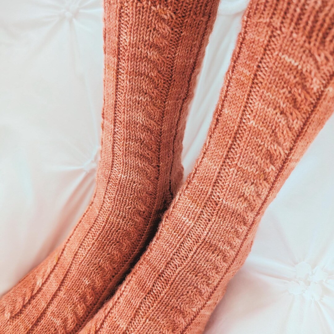 Cozy Cable Socks Pattern PDF Twists & Turns Top Down Classic Knit ...