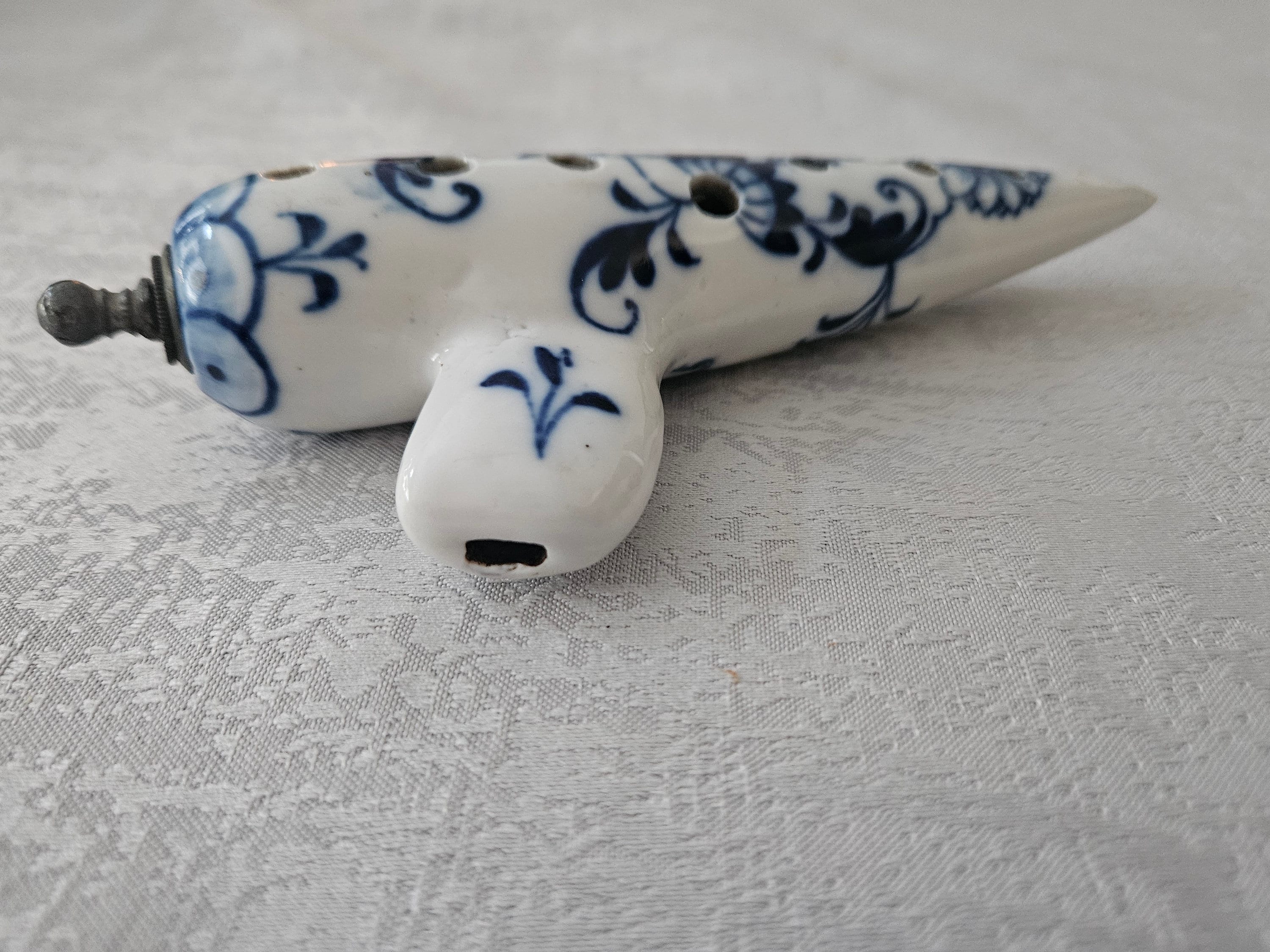 Antique Rare Porcelain Ocarina Flute With Brass Pull - Etsy