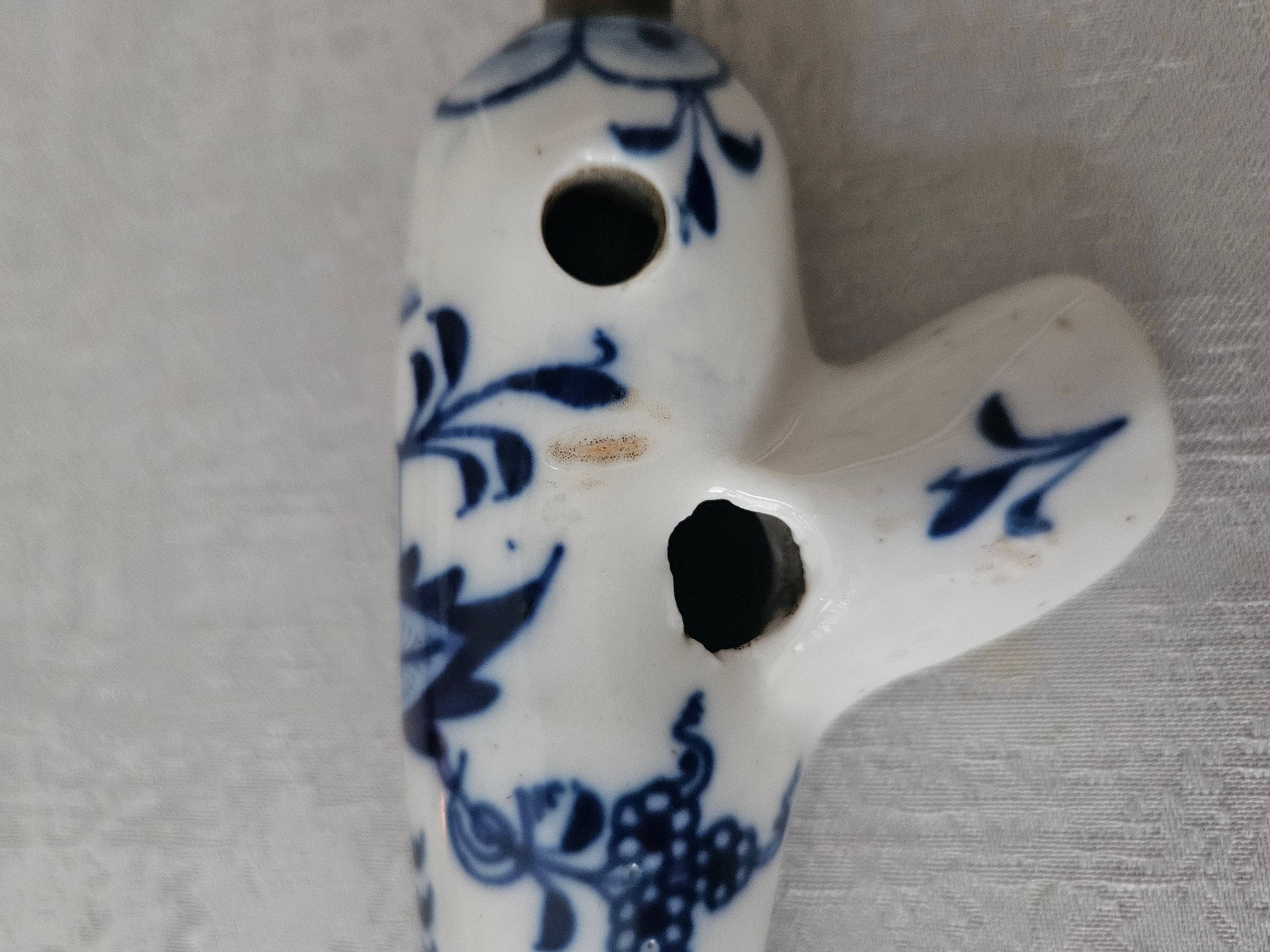 Antique Rare Porcelain Ocarina Flute With Brass Pull - Etsy
