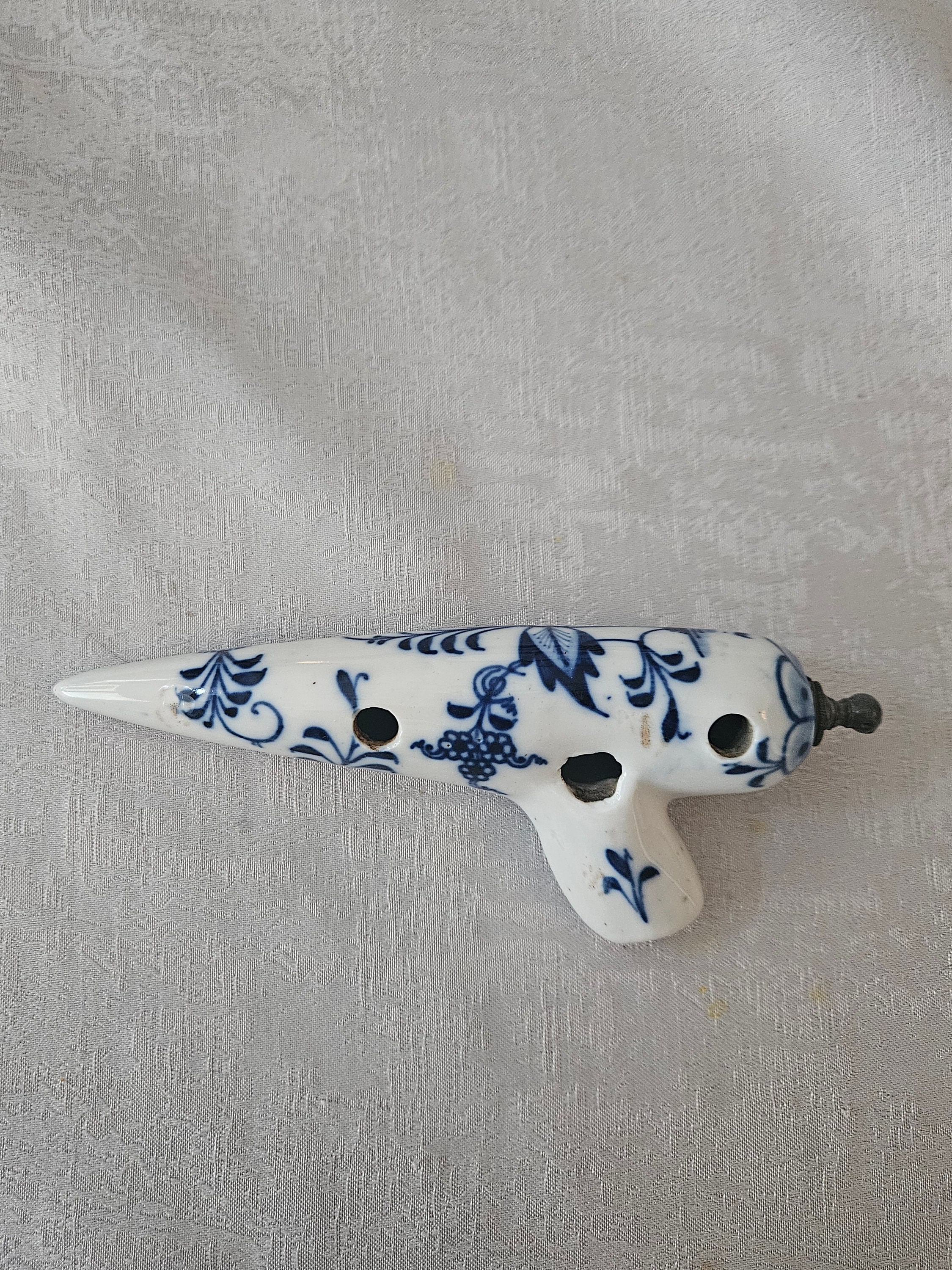 Antique Rare Porcelain Ocarina Flute With Brass Pull - Etsy