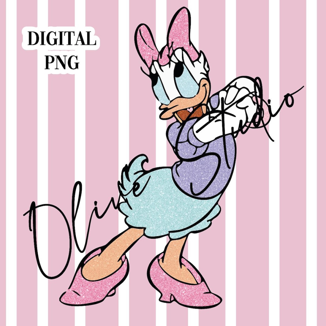 Daisy Duck Glitter Clip Art - Digital PNG - Daisy Duck - Cutout - Daisy ...