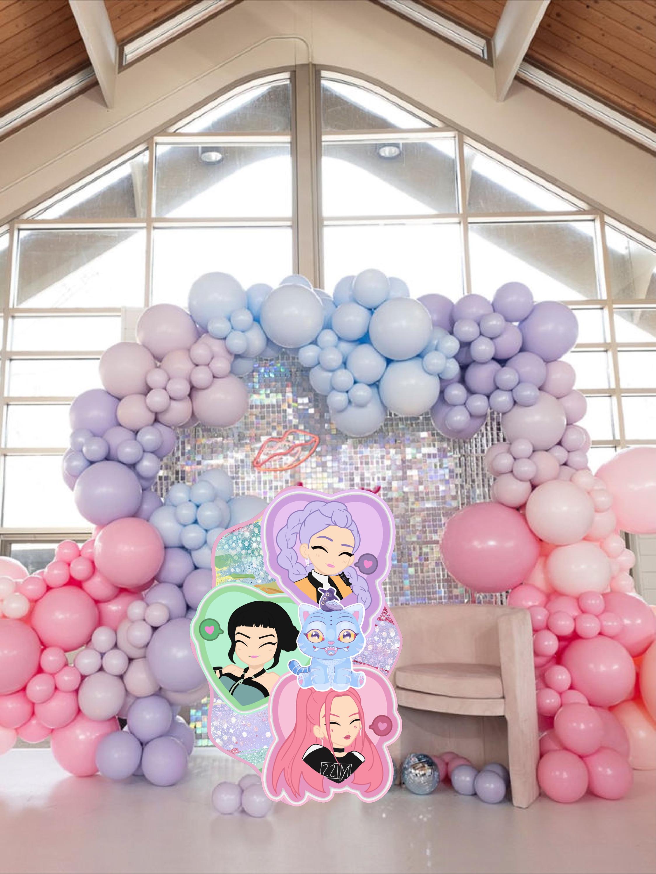 Kpop Demon Hunters Corrugeted Plastic Prop Birthday Decor, Huntrix ...