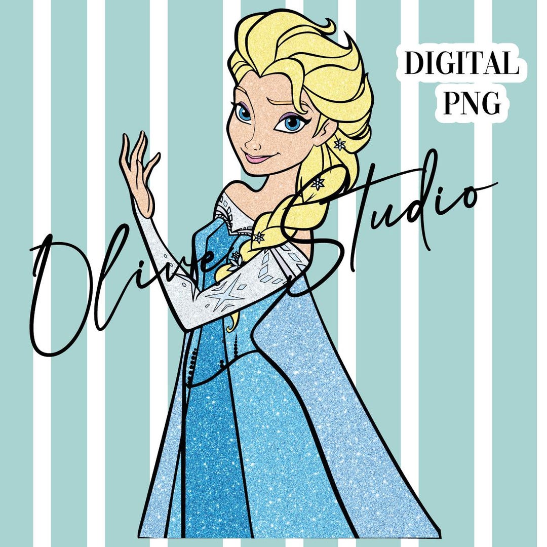 Frozen Elsa Glitter Watercolor Clip Art - Digital PNG - Frozen Elsa ...