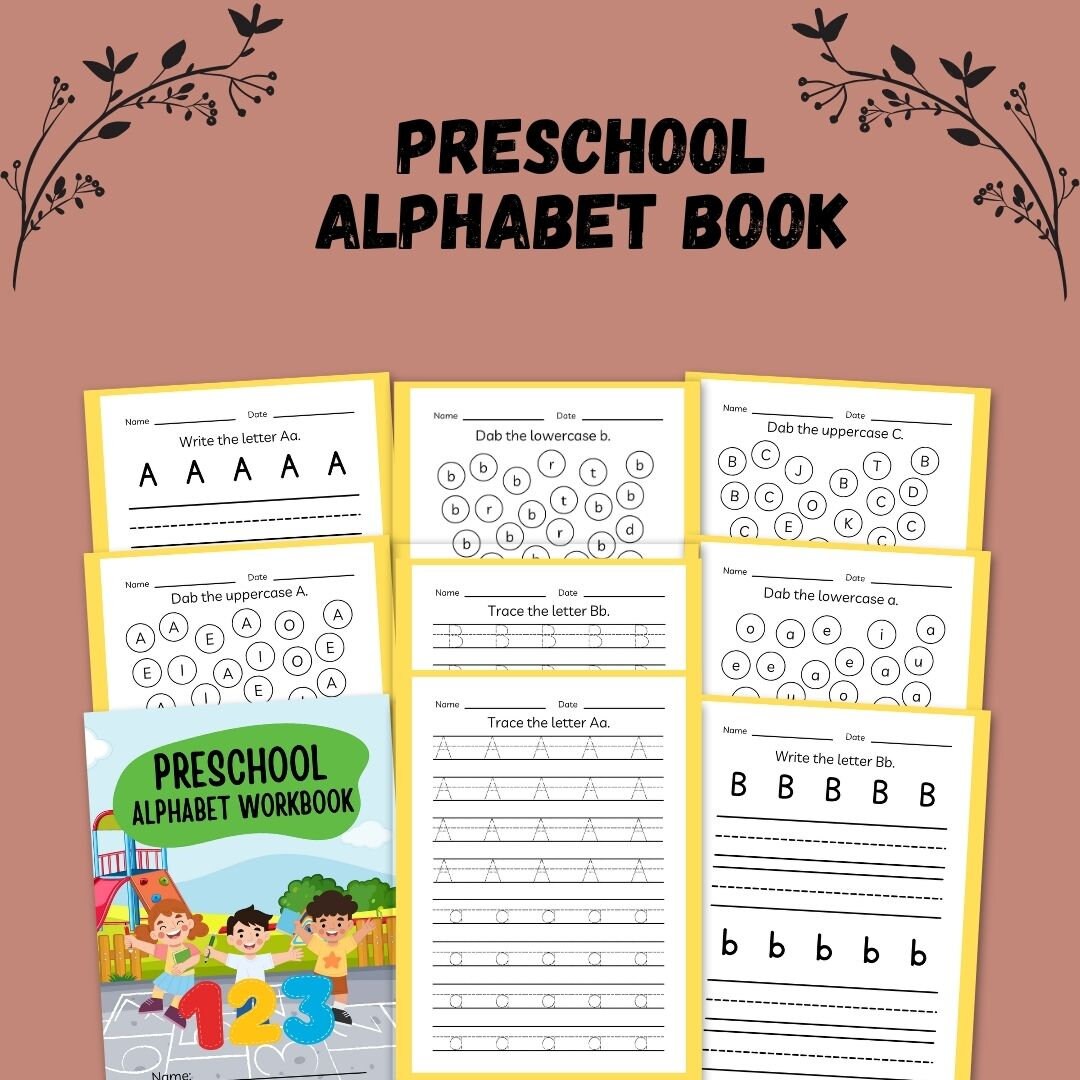 Preschool Alphabet Workbook: 100+ Pages, Learning Activities (digital ...