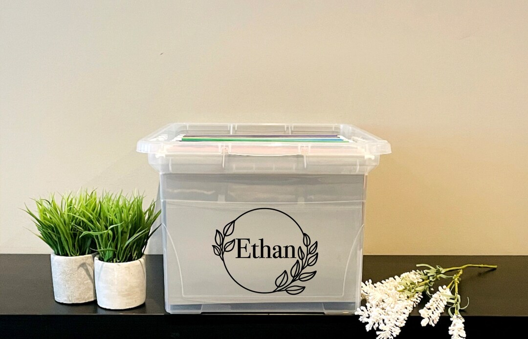 School Memories Box NAME LABEL, Personalized Home Organization, Storage ...