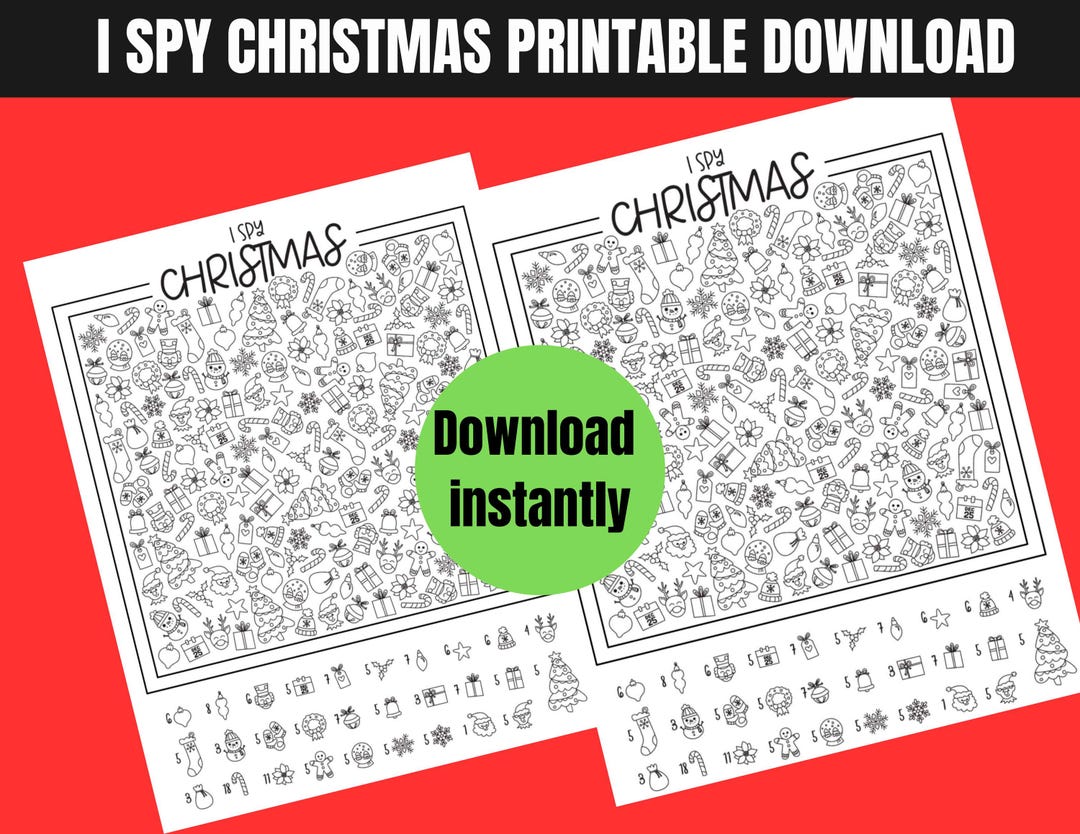 Christmas Hidden Object Search and Find | Printable Activity (digital ...