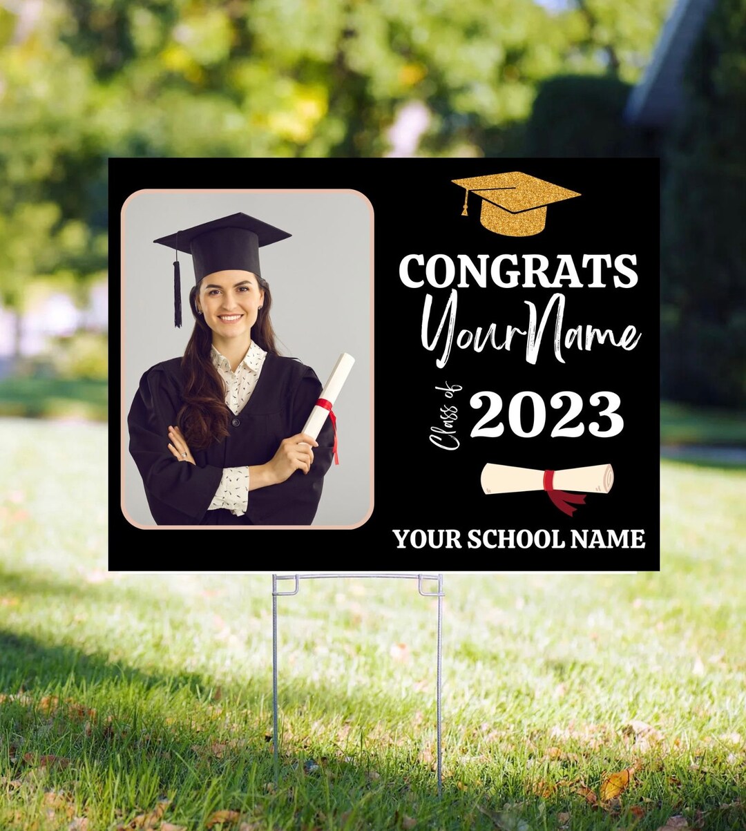 Graduation Lawn Sign Template, Congratulations Sign Template, Printable ...