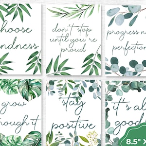 Classroom Posters Elementary, Classroom Decor, Watercolor Greenery ...