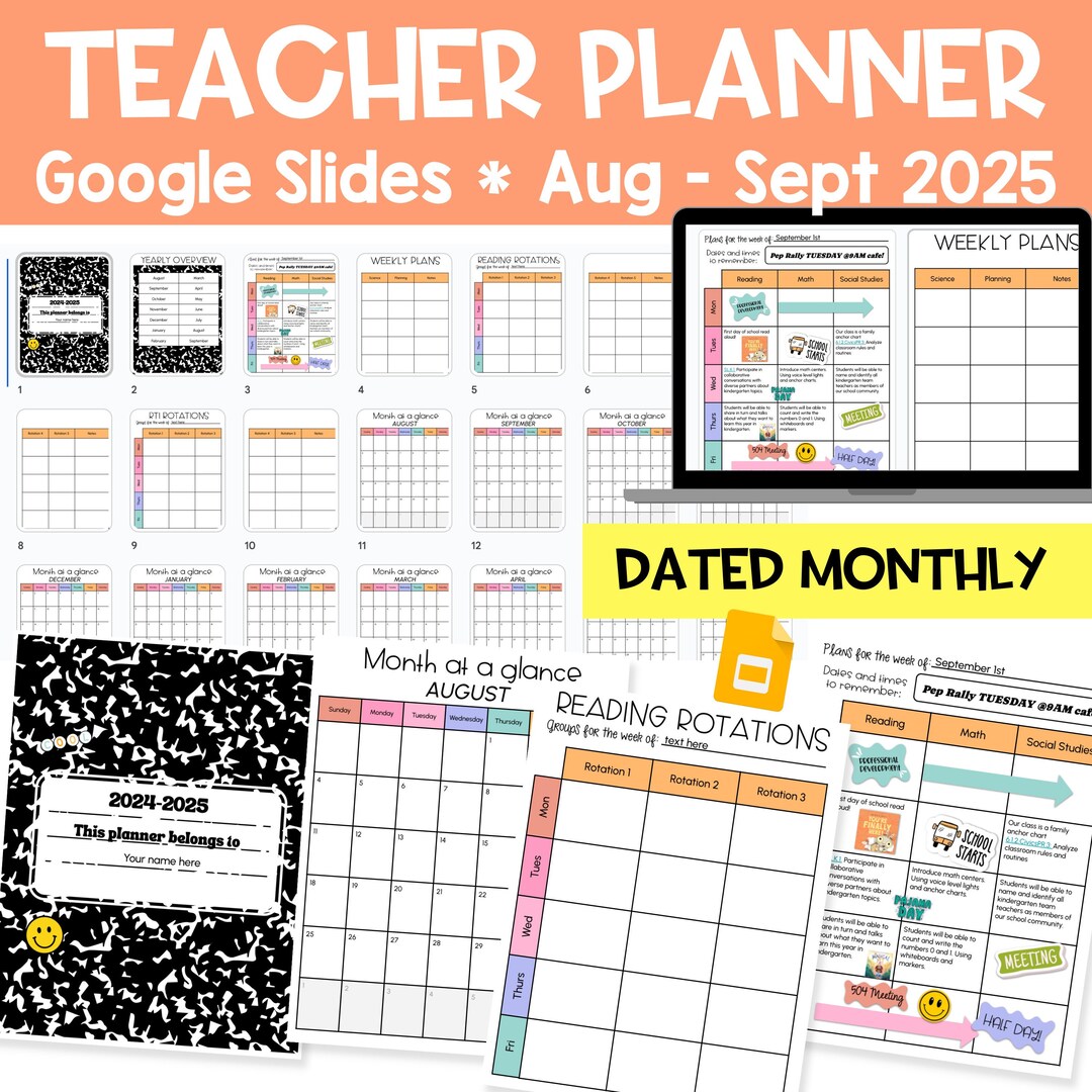 Editable Teacher Planner 2024 - 2025 | Back to School Teacher Printable ...