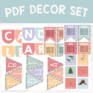 Spotty Boho Classroom Decor Bundle, Rainbow Calm Colors Classroom Theme ...