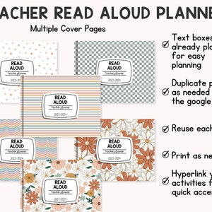 Teacher Read Aloud Digital Planner, Teacher Reading Journal, Digital ...