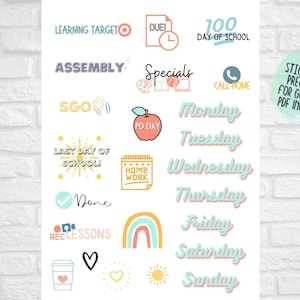 Boho Virtual Teacher Digital Planner Sticker Pack, Remote Learning ...