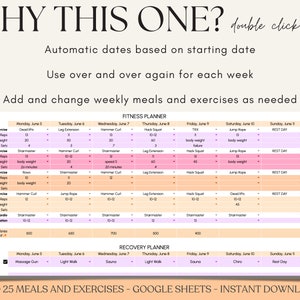 Weekly Meal Planner and Fitness Exercise Planner, Weight Loss Weekly ...