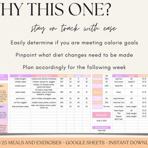 Weekly Meal Planner and Fitness Exercise Planner, Weight Loss Weekly ...