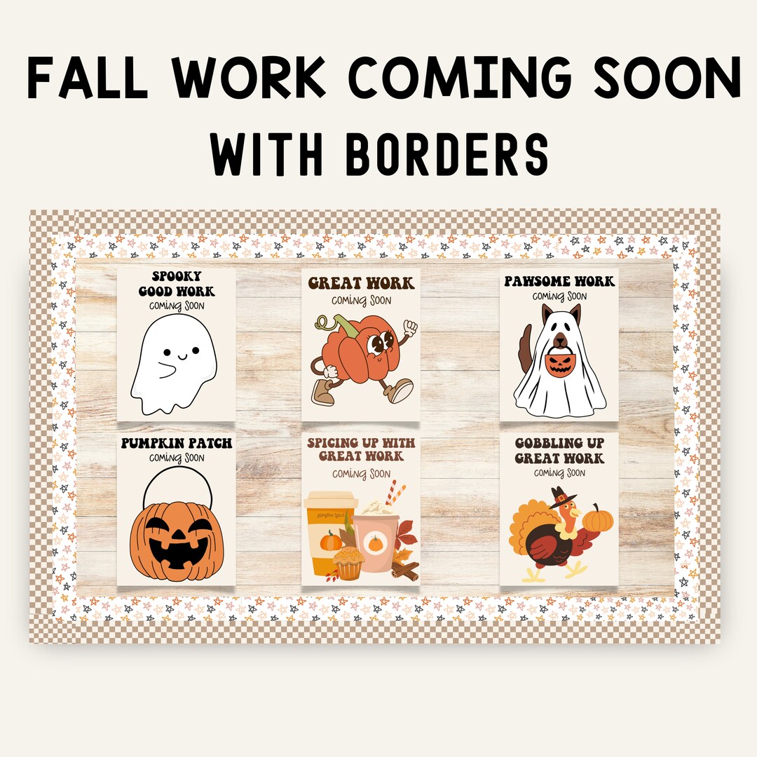 Groovy Halloween Retro Bulletin Board Kit, Work Coming Soon Fall ...
