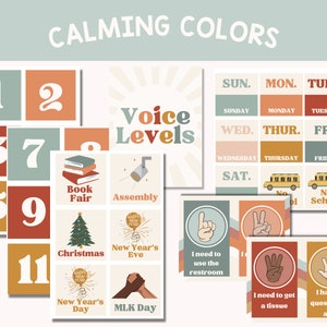 Editable Boho Classroom Decor Bundle, Calm Colors Class Theme Complete ...