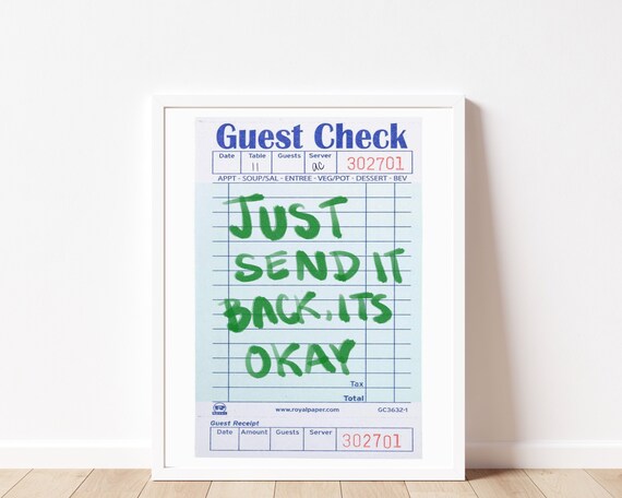 Guest Check Poster Guest Check Print Guest Check Print - Etsy