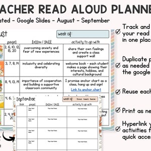 Teacher Read Aloud Digital Planner, Teacher Reading Journal, Digital ...