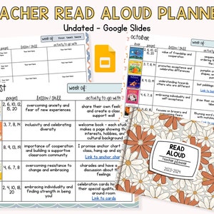 Boho Teacher Read Aloud Digital Planner, Teacher Reading Journal ...