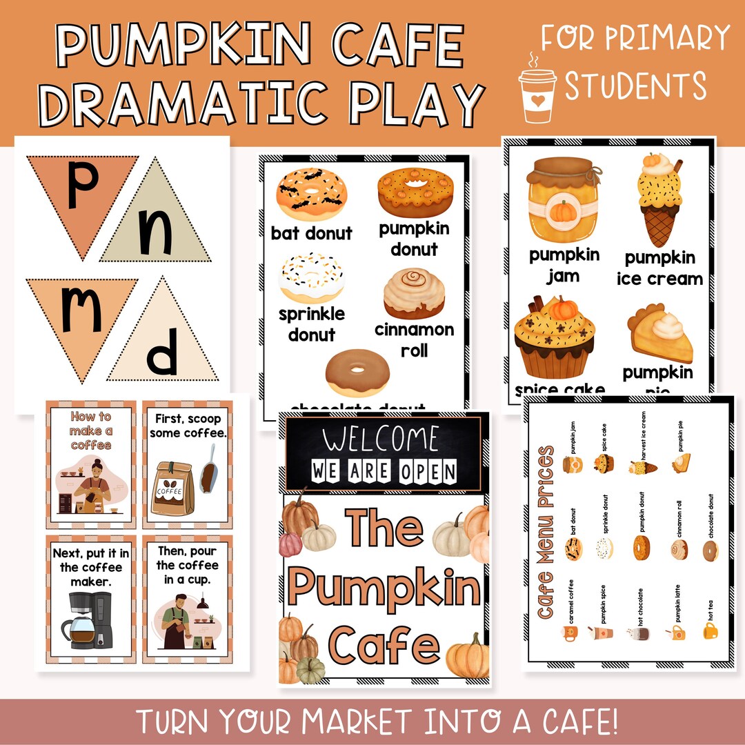 Fall Dramatic Play Coffee Bar for Kindergarten, Preschool or Homeschool ...