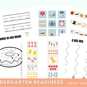 Kindergarten Readiness Binder Printable Pages, Homeschool Learning ...