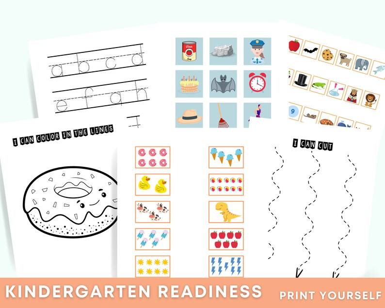 Kindergarten Readiness Binder Printable Pages, Homeschool Learning ...
