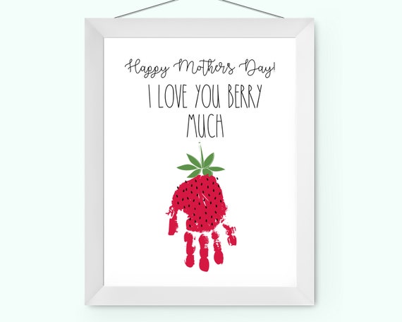 Mothers Day Handprint Craft I Love You Berry Much - Etsy