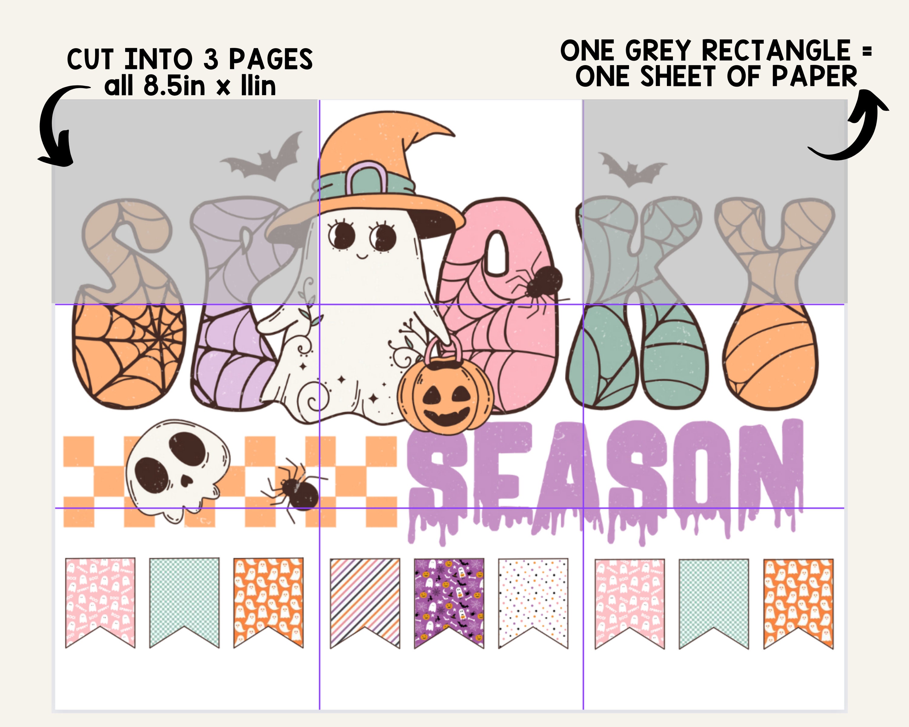 Groovy Ghost Halloween Retro Bulletin Board Kit, Fall Hallway Decor ...