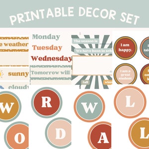 Editable Boho Classroom Decor Bundle, Calm Colors Class Theme Complete ...