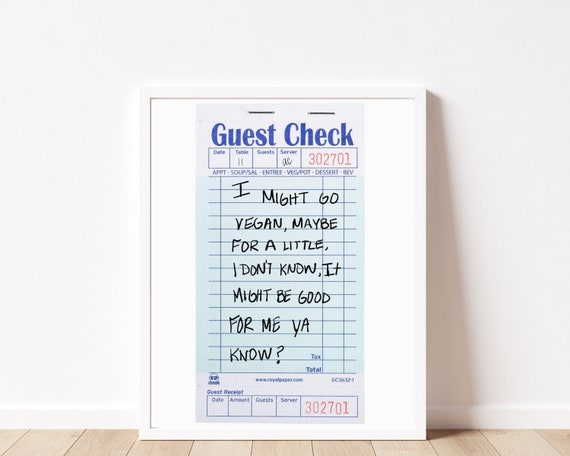 Guest Check Poster Guest Check Print Retro Guest Check Print | Etsy